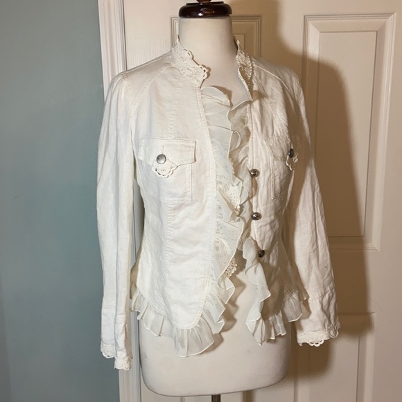 Source Unknown | Jackets & Coats | Gorgeous Linen Blend Lace Long ...